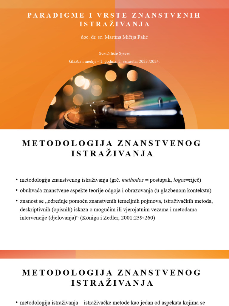 2 - Paradigme I Vrste Znanstvenih Istraživanja | PDF