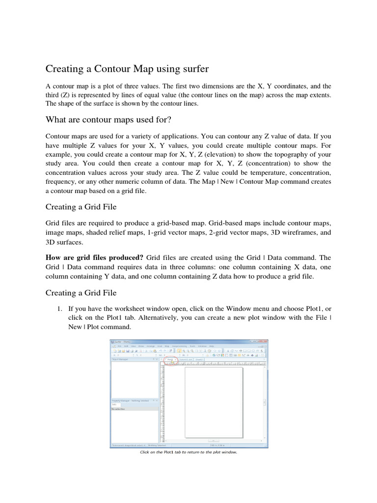 Creating A Contour Map Using Surfer | PDF | Contour Line | Map