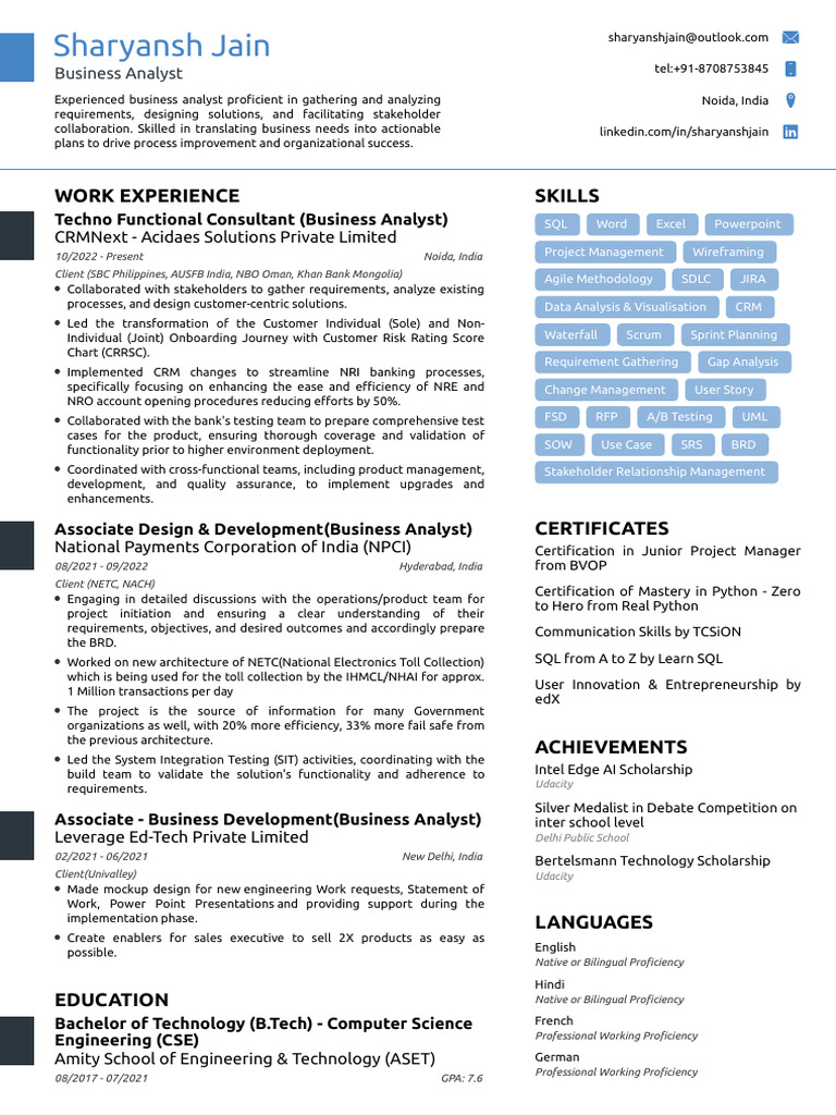Sharyansh Jain BusinessAnalyst | PDF | Software Development Process | Business