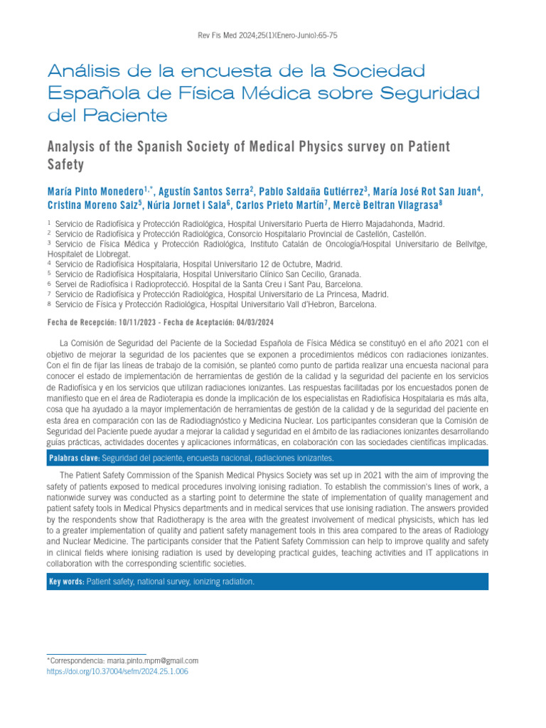 RFM 25 1 65-75 | PDF | Física Médica | Hospital