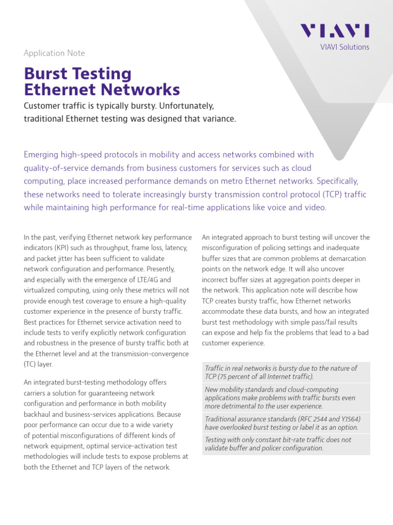 Burst Testing Ethernet Networks Application Notes en | PDF | Computer ...