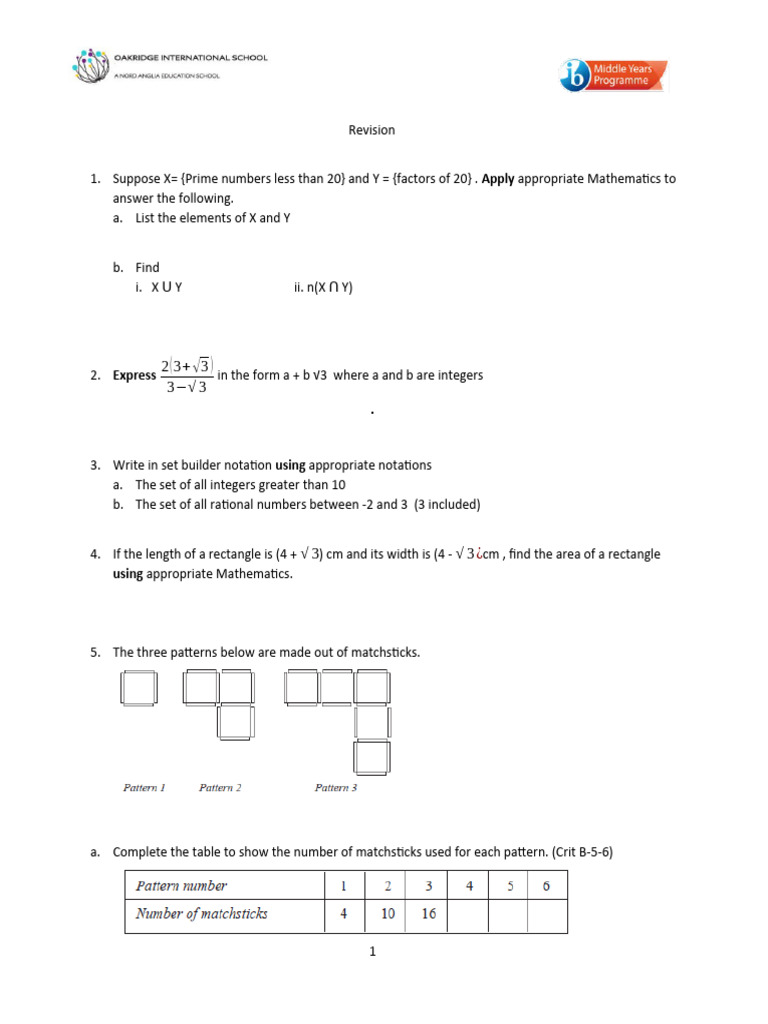 MYP4 SA1 Revision2 | PDF