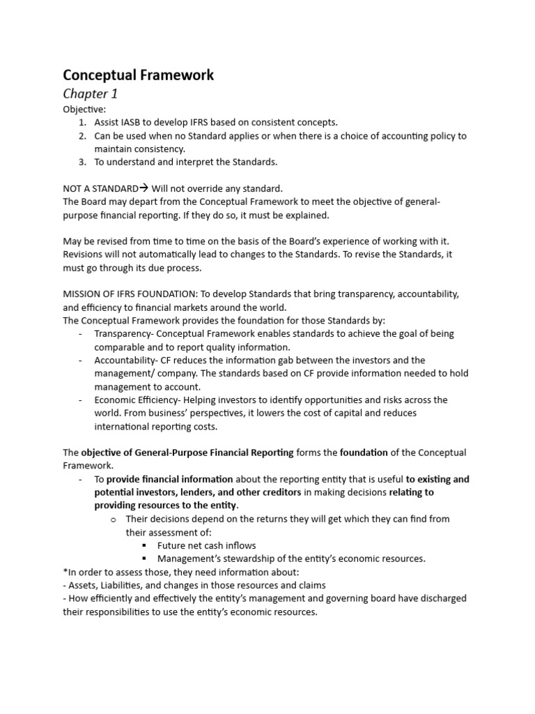 Conceptual Framework Notes | PDF | Financial Statement | International ...