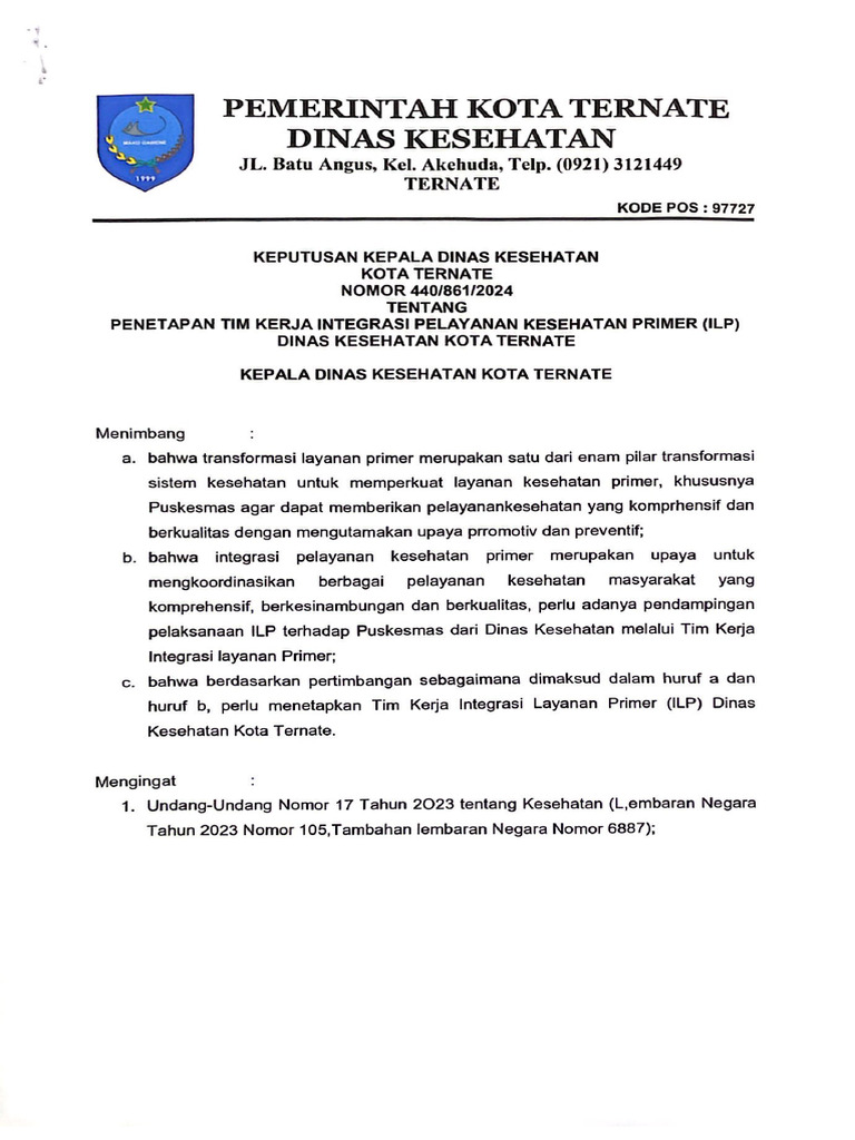 SK Tim Kerja Ilp | PDF