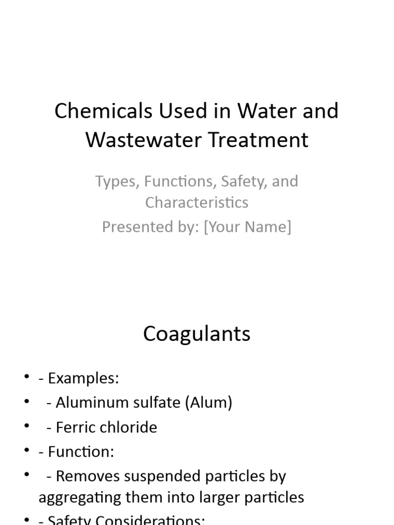 Chemicals in Water Wastewater Treatment | PDF | Science & Mathematics