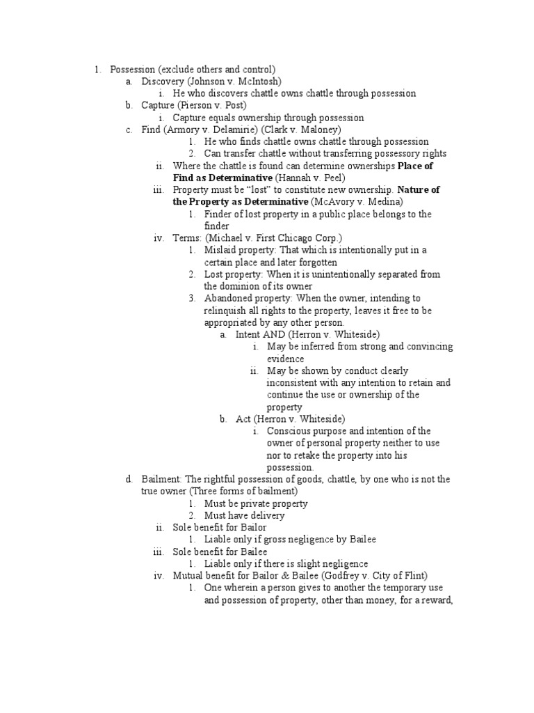 Prop Outline | Download Free PDF | Fee Simple | Concurrent Estate