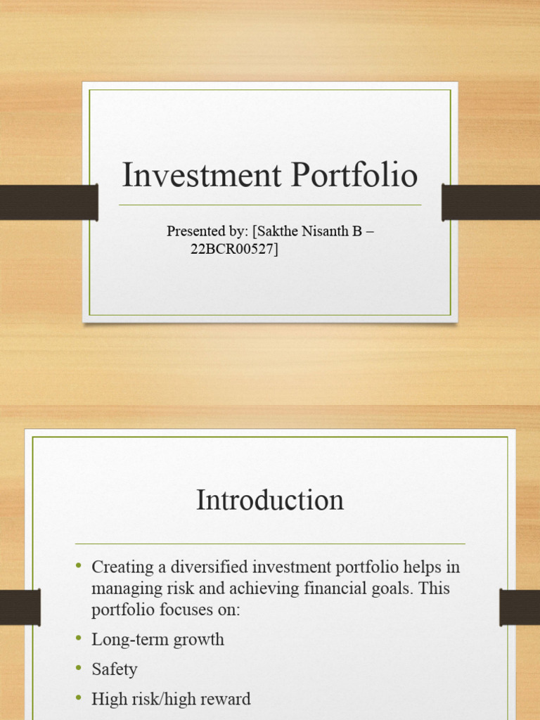 Investment Portfolio | PDF | Investing | Financial Risk