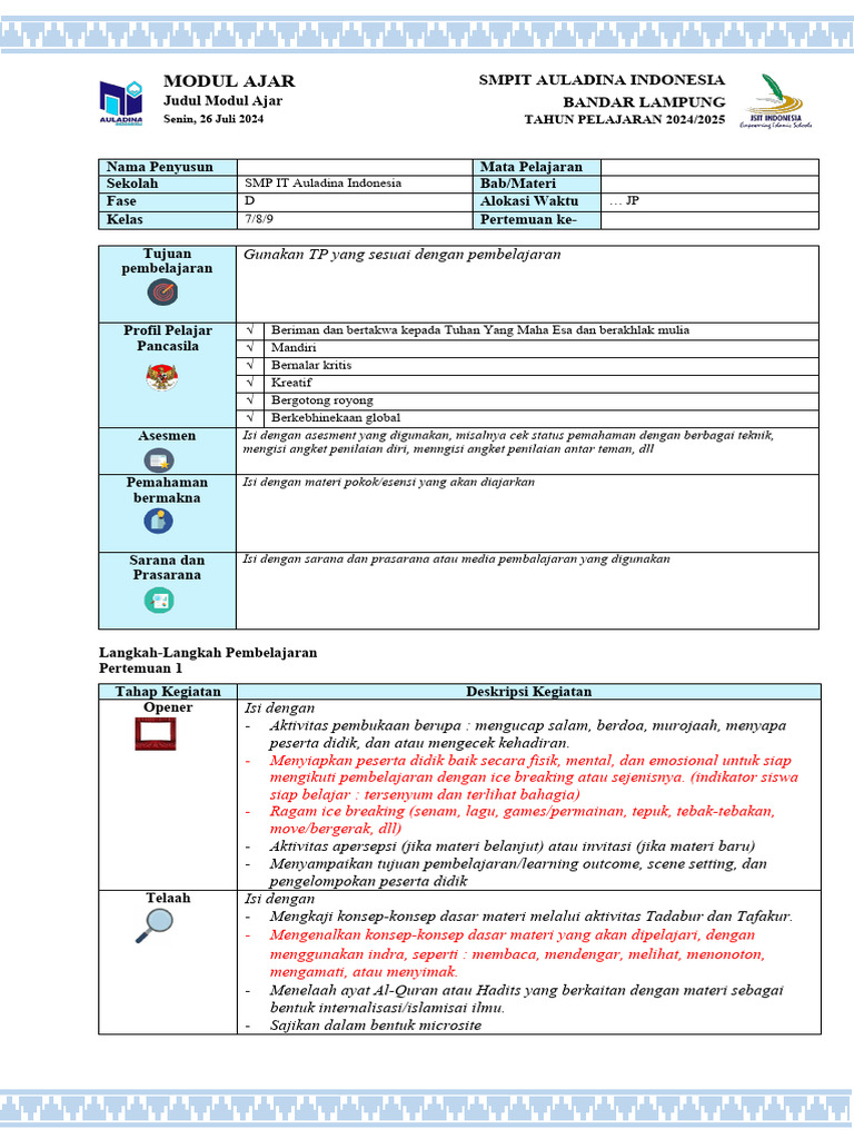Draft Modul Ajar | PDF | Sains & Matematika