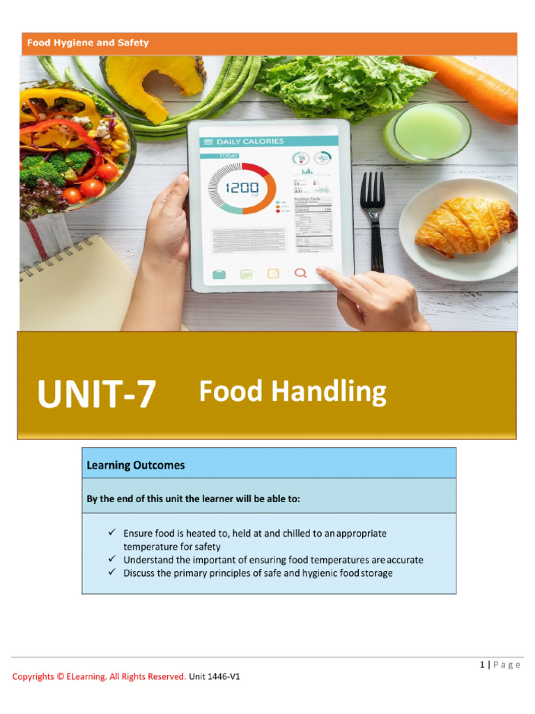 Unit 7 Food Handling | PDF