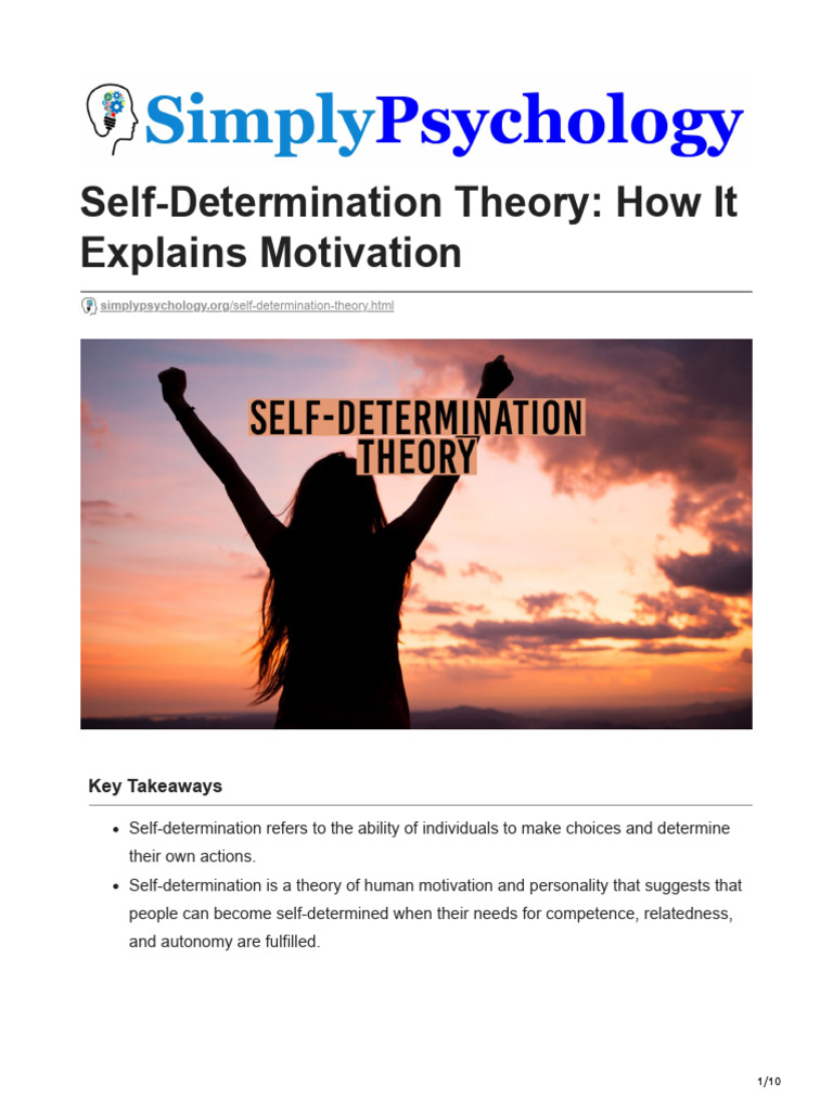 Self-Determination Theory How It Explains Motivation | PDF ...