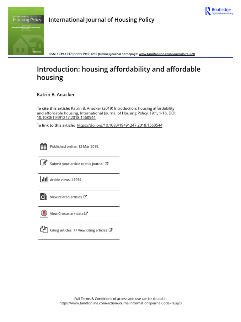 Introduction Housing Affordability and Affordable Housing | PDF ...