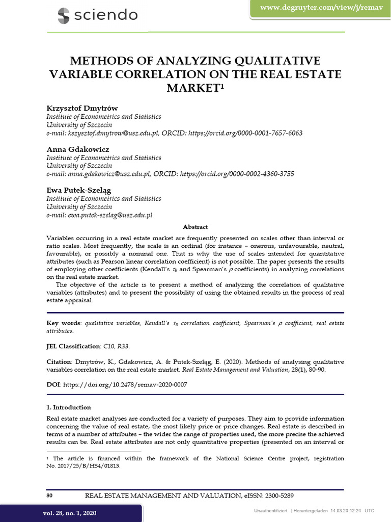 Methods of Analyzing Qualitative Variable Correlat | PDF | Level Of ...