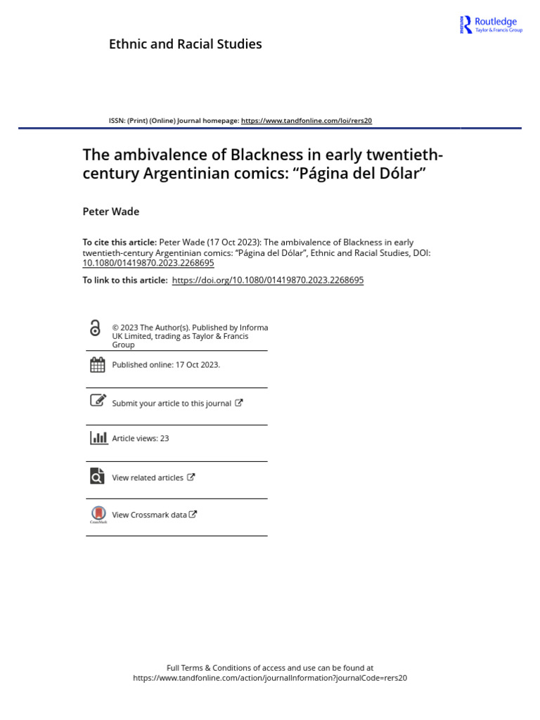 The Ambivalence of Blackness in Early Twentieth-Century Argentinian Comics P Gina Del D Lar ...