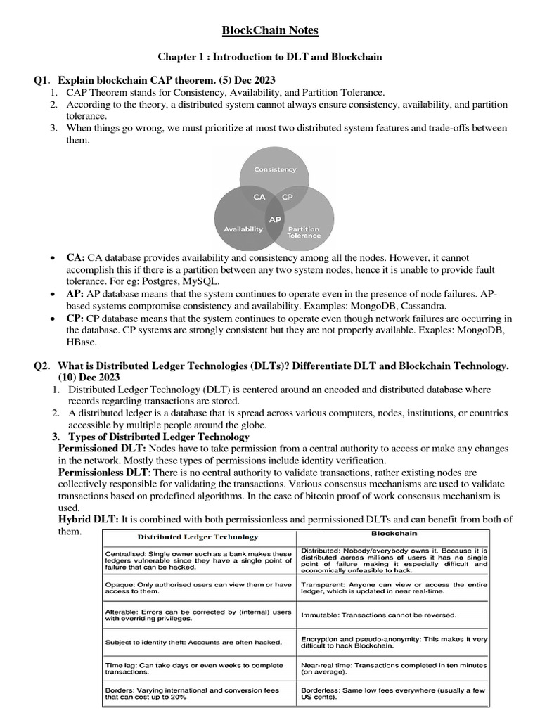 Block Chain Notes | PDF | Bitcoin | Cryptocurrency