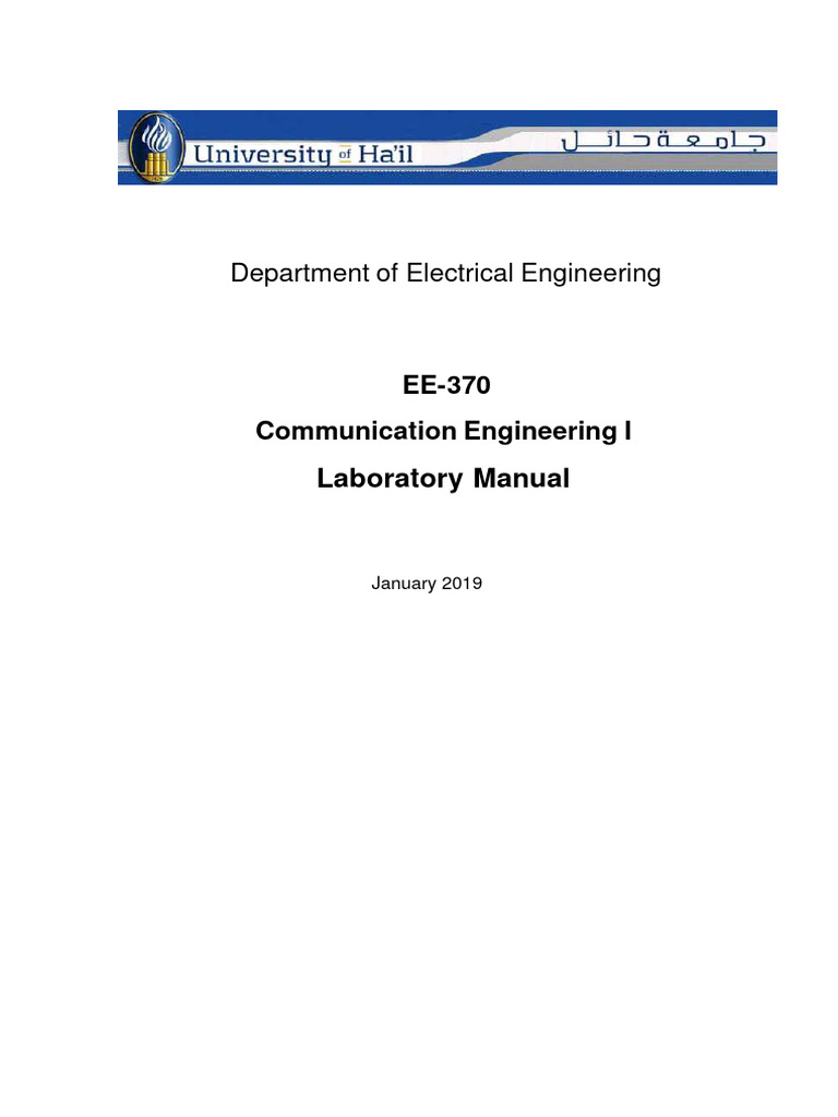 Lab Manual UOH EE370 | PDF | Fourier Transform | Bandwidth (Signal ...