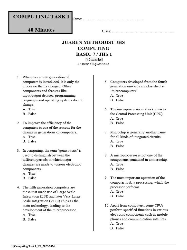 Computing Task I | PDF | Central Processing Unit | Integrated Circuit