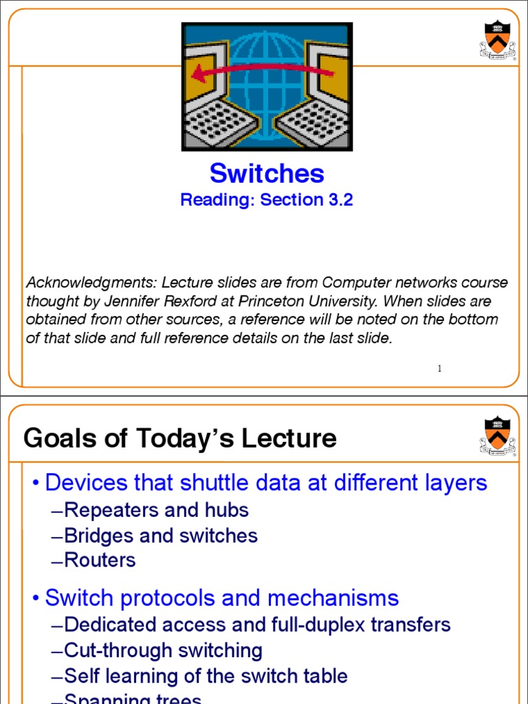 Switches: Reading: Section 3.2 | PDF | Network Switch | Ethernet