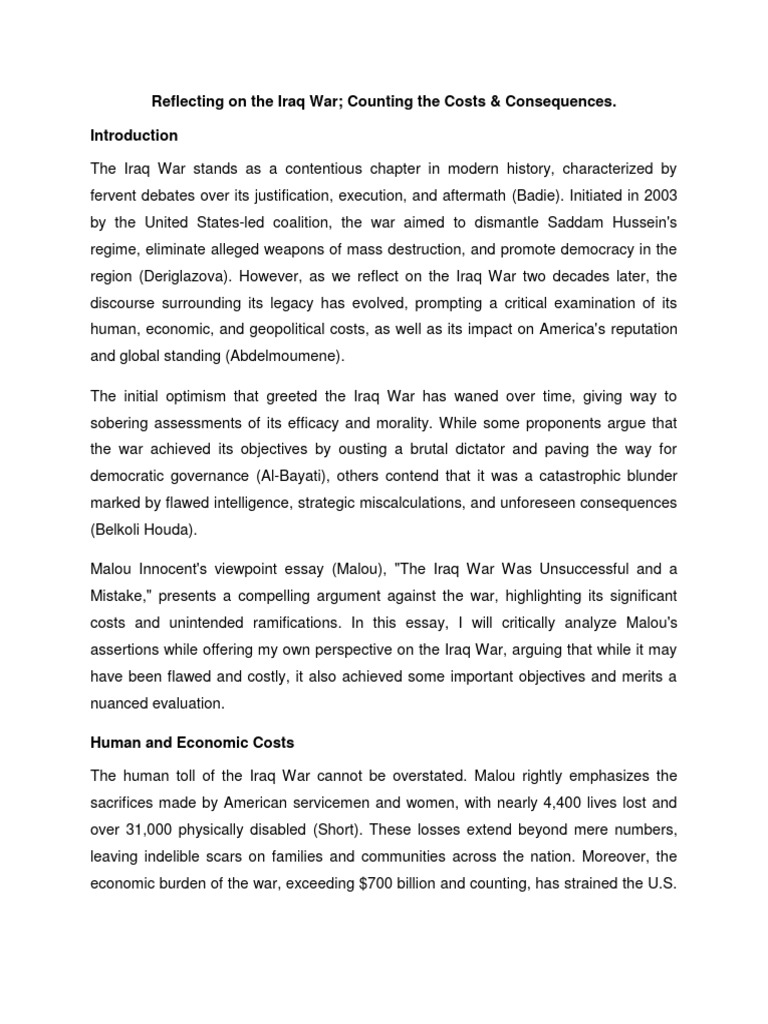 Final Argumentative Article - 3 | PDF | Iraq War | Iraq