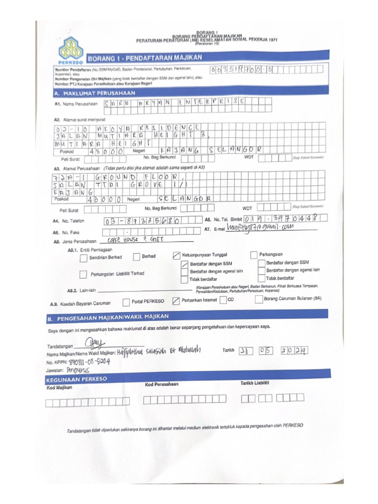Borang 1 | PDF