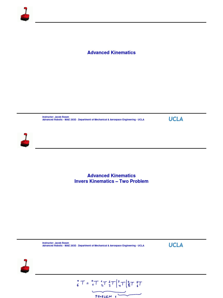 Robotics 04 Jacobian 01 Adv Kinematics | PDF | Rotation | Kinematics