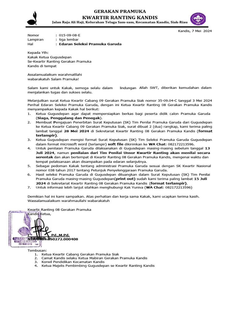 SURAT Edaran Pramuka Garuda 2024 PI | PDF SURAT Edaran Pramuka Garuda 2024 PI | PDF