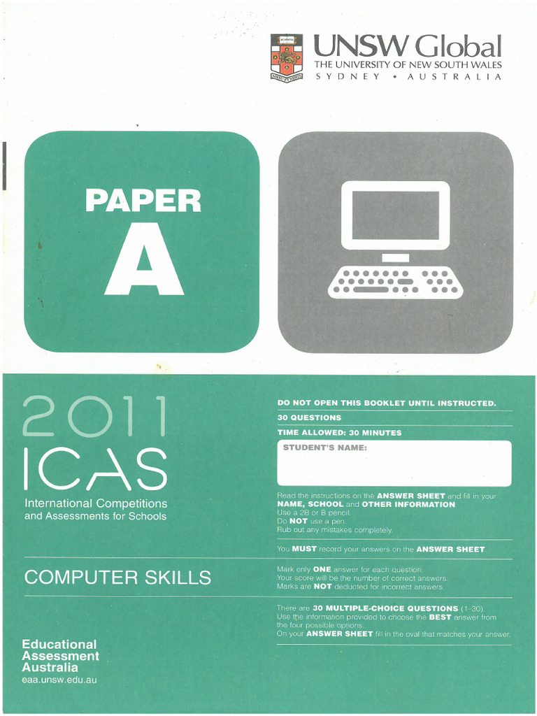 DT Icas Paper A 2011 | PDF