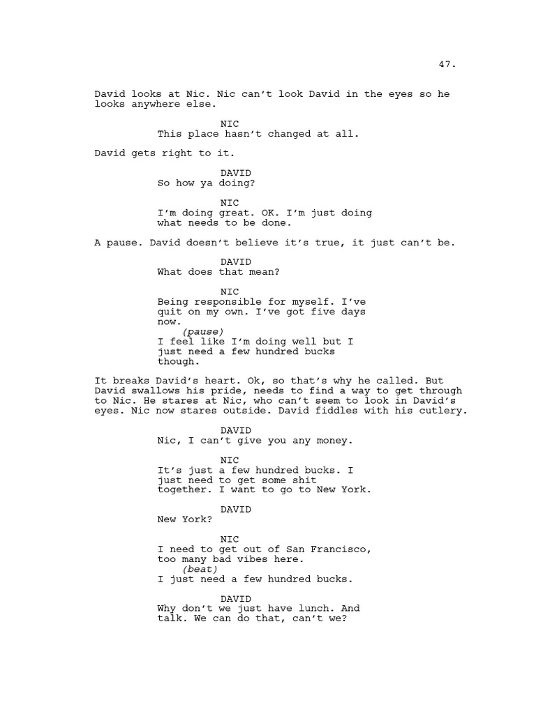 Beautiful Boy 2018 3 - Nick (Son) David (Father) | PDF