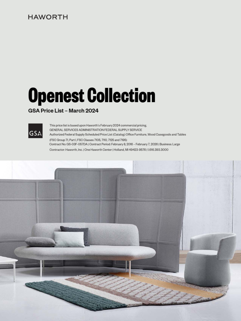 GSA Authorized Office Furniture Price List | PDF | General Services ...
