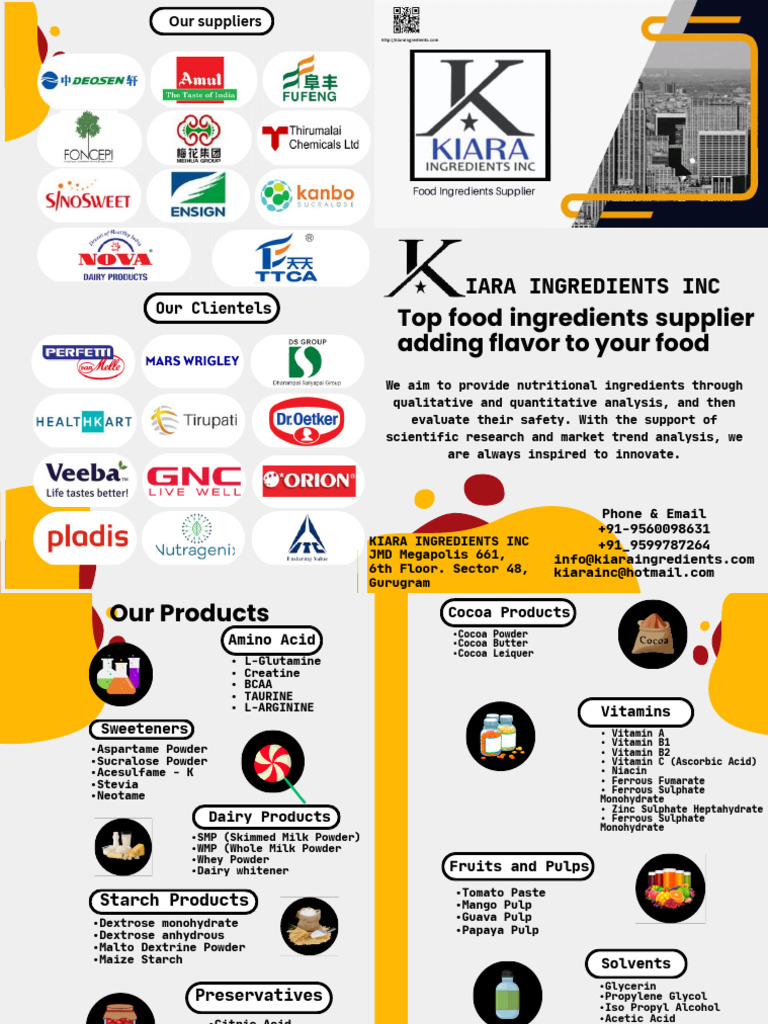 New Item List Kiara Ingredients Inc PDF | PDF | Acid | Sugar Substitute