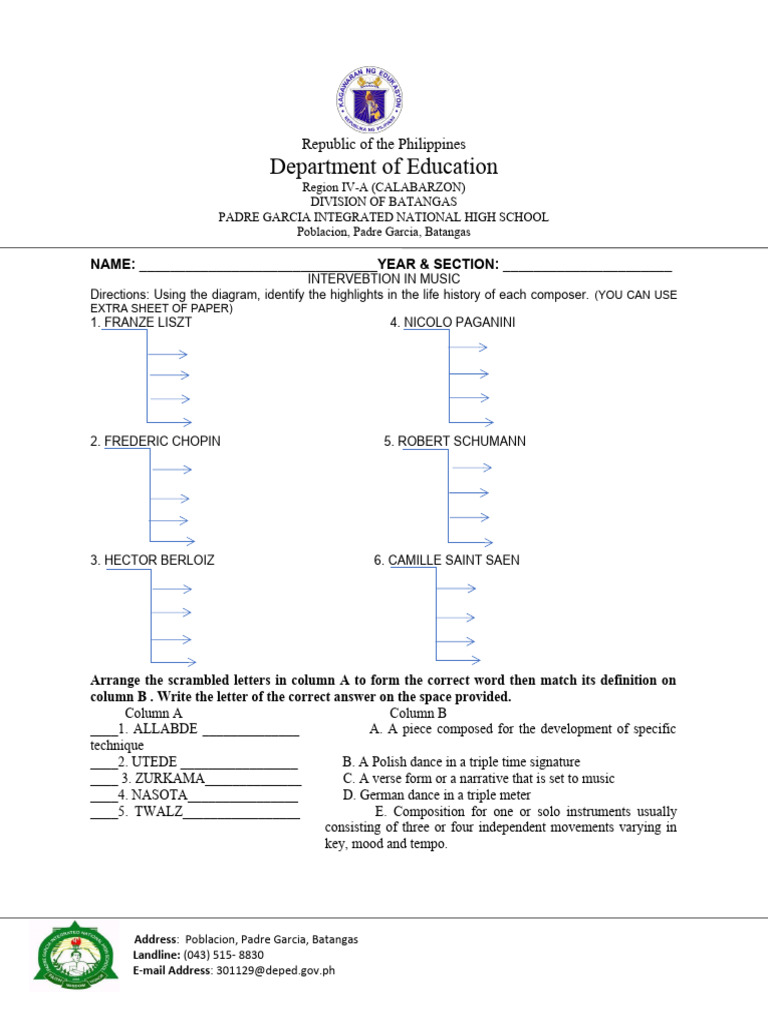Activity Entervention MAPEH 9 | PDF
