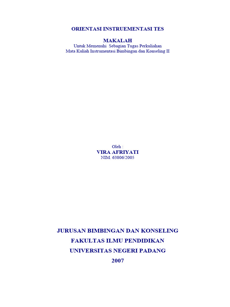 Makalah Instrumentasi BK 2 | PDF | Karier & Perkembangan | Pengembangan Diri