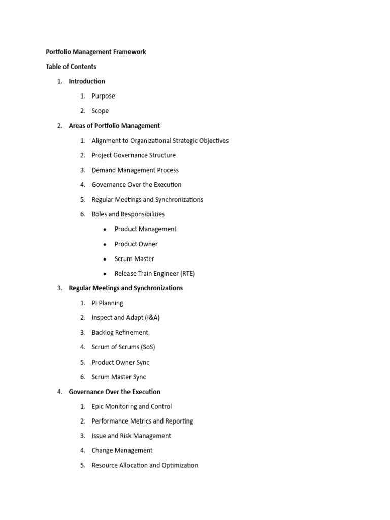 Portfolio Management Framework | PDF | Scrum (Software Development) | Goal Portfolio Management Framework | PDF | Scrum (Software Development) | Goal