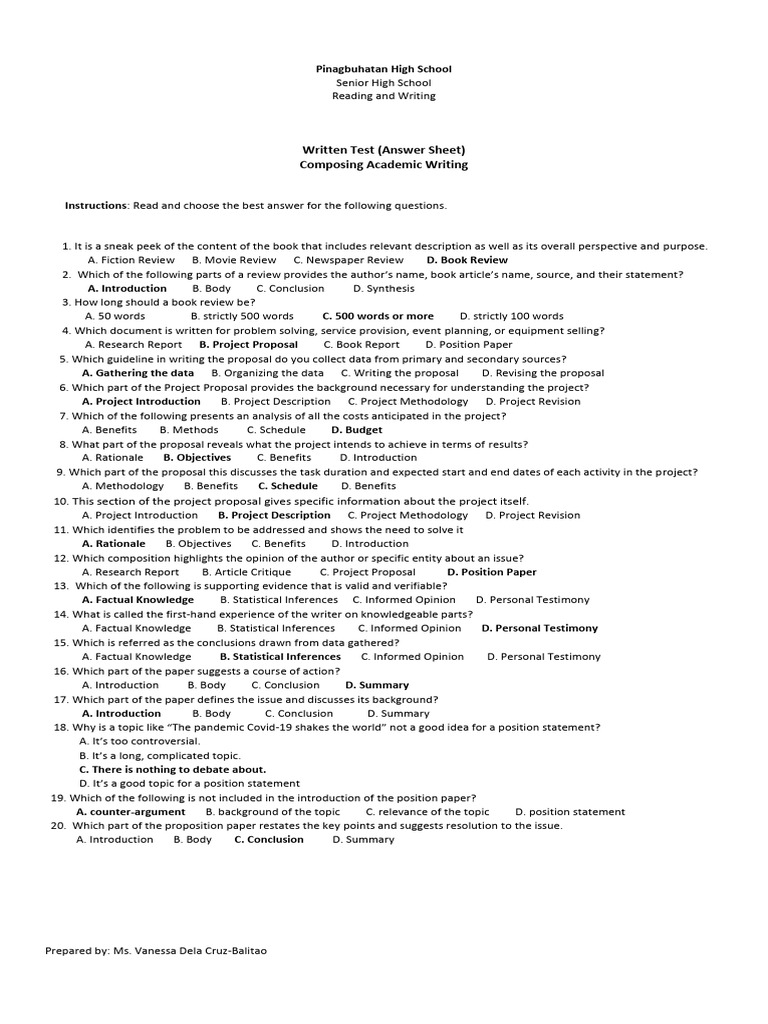 Academic Papers-Written Test | PDF | Methodology | Knowledge