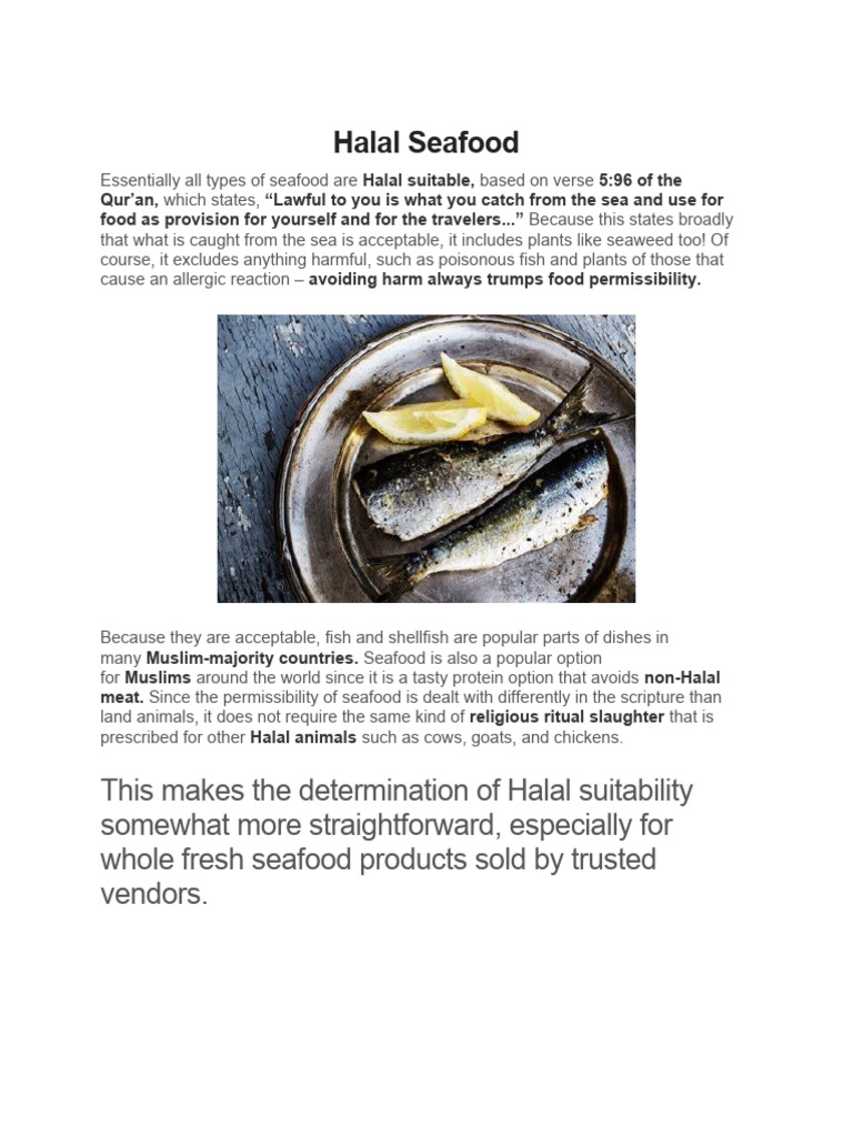 Halal Seafood | PDF | Seafood | Shellfish