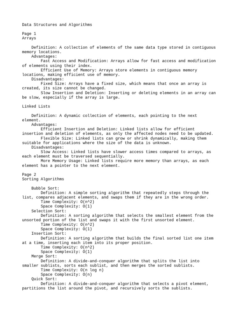 Class Note 2 Data Structures And Algorithms Pdf Computer Data Computer Science 