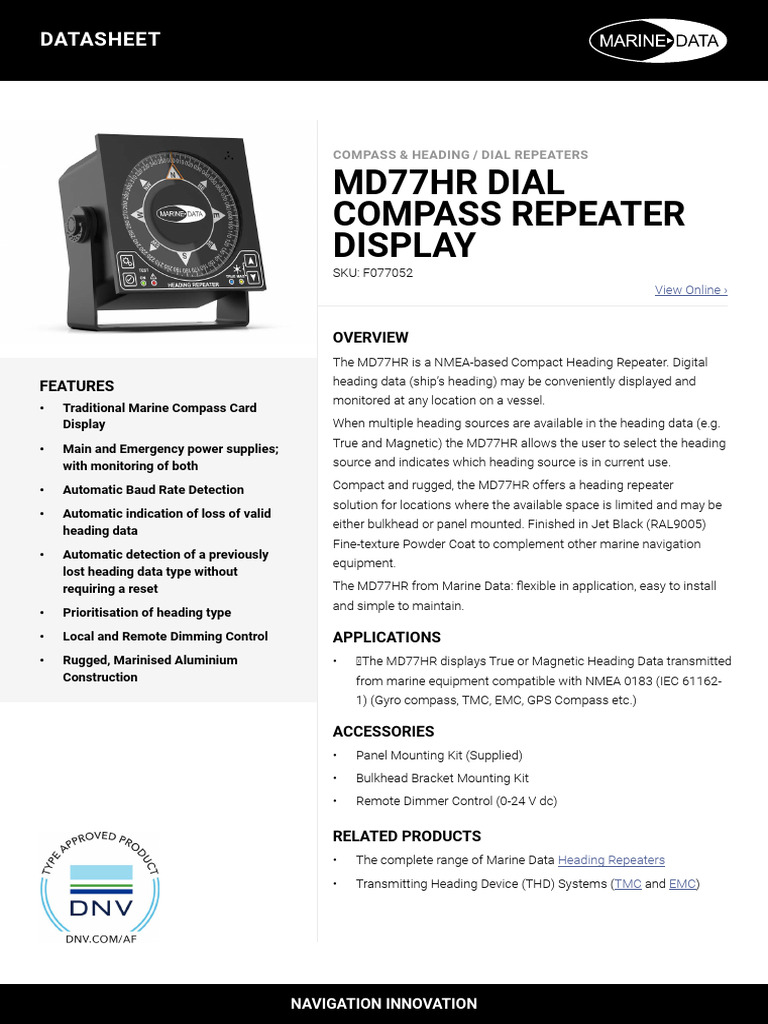 MD77HR Datasheet v06r04 | PDF | Compass | Navigation