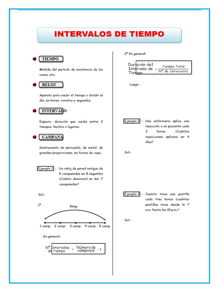 Ejercicios de Intervalos Detiempo | PDF