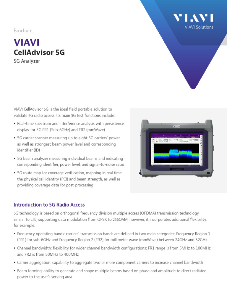 Celladvisor 5g Brochures en | PDF | Radio | Bandwidth (Signal Processing)