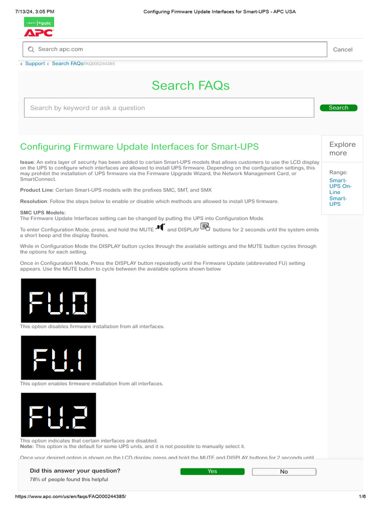 Configuring Firmware Update Interfaces For Smart-UPS - APC USA | PDF ... Configuring Firmware Update Interfaces For Smart-UPS - APC USA | PDF ...