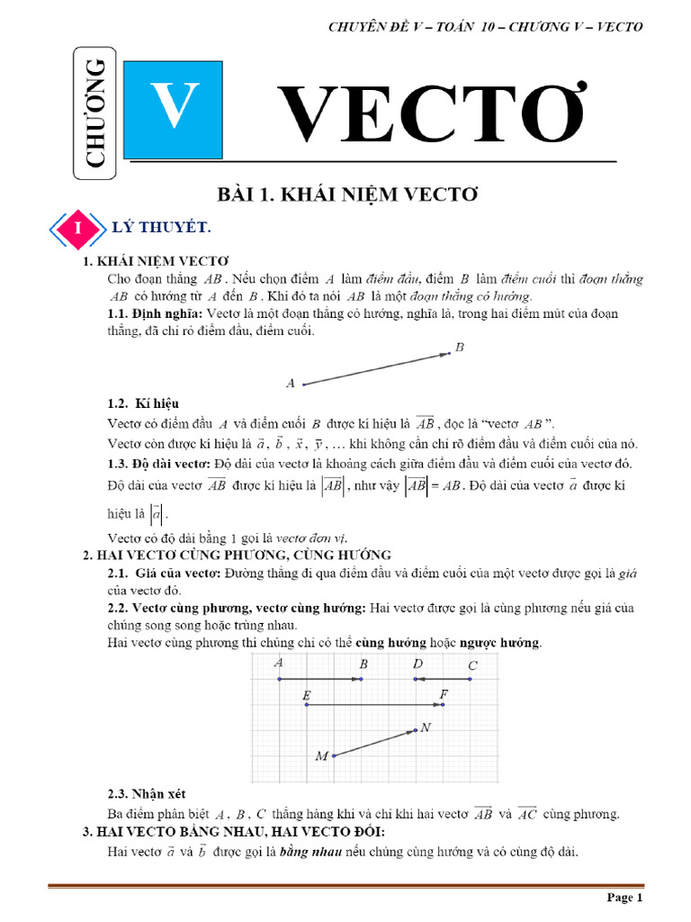 Vectơ Toán 10 CTST | PDF