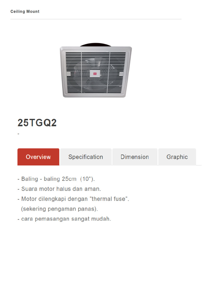 Data Sheet Exhaust Fan KDK | PDF