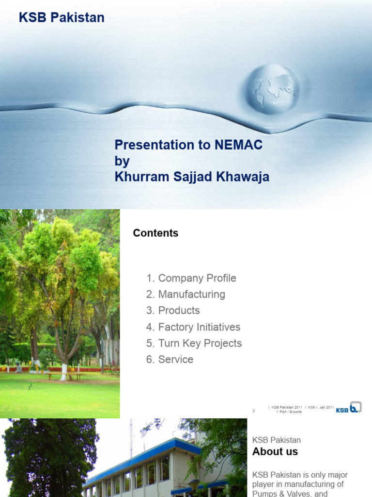 Ksb Pakistan Presentation Pdf Pump Bearing Mechanical