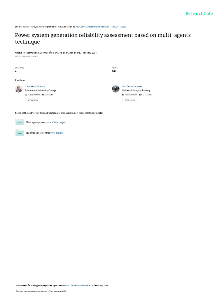 Power System Generation Reliability Assessment Bas Pdf Reliability Engineering Computing