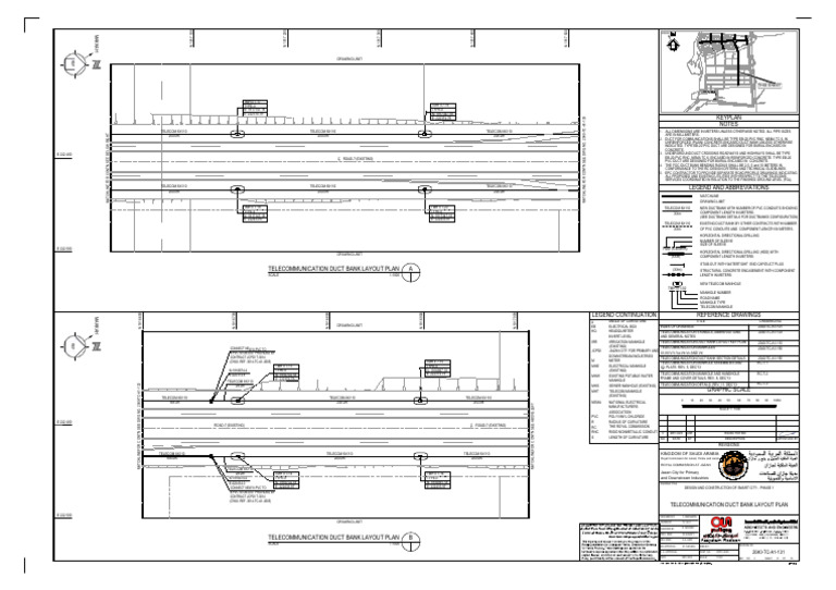 Notes Keyplan: Telecommunication Duct Bank Layout Plan | PDF
