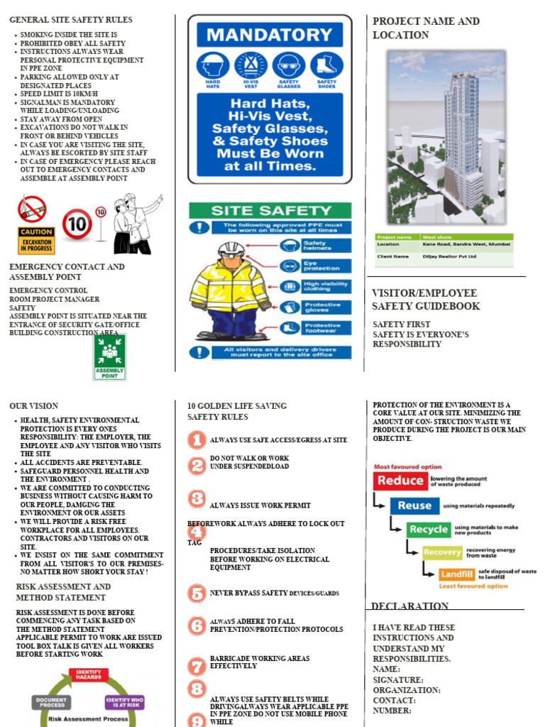 Safety Guidebook For Employees and Visitors | PDF | Personal Protective ...
