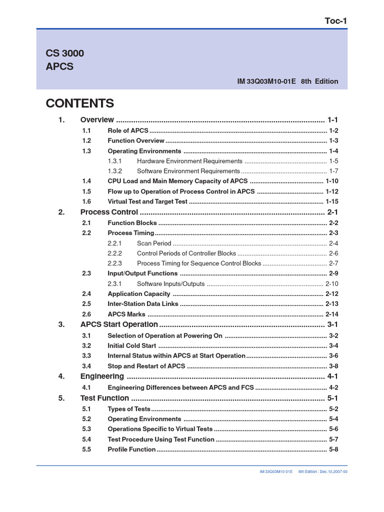 CS 3000 Apcs: IM 33Q03M10-01E 8th Edition | PDF | Process (Computing ...