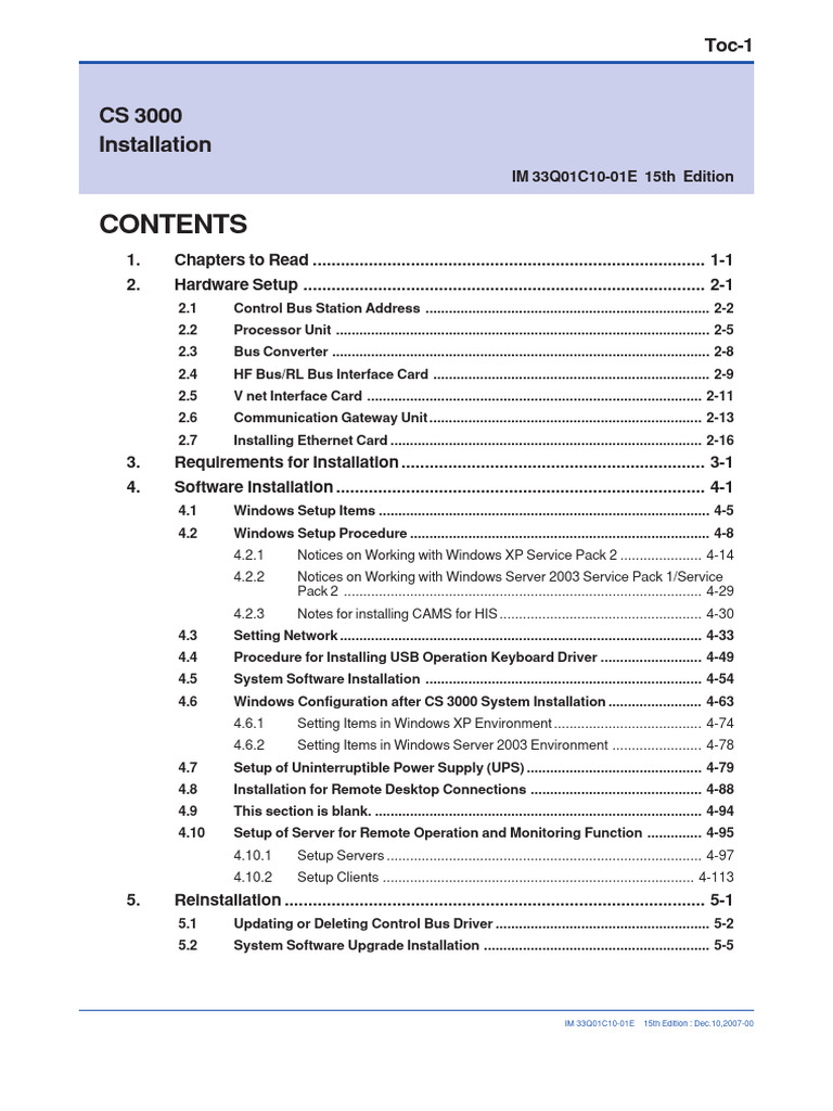 CS 3000 Installation: IM 33Q01C10-01E 15th Edition | PDF | Microsoft Windows | Server (Computing)