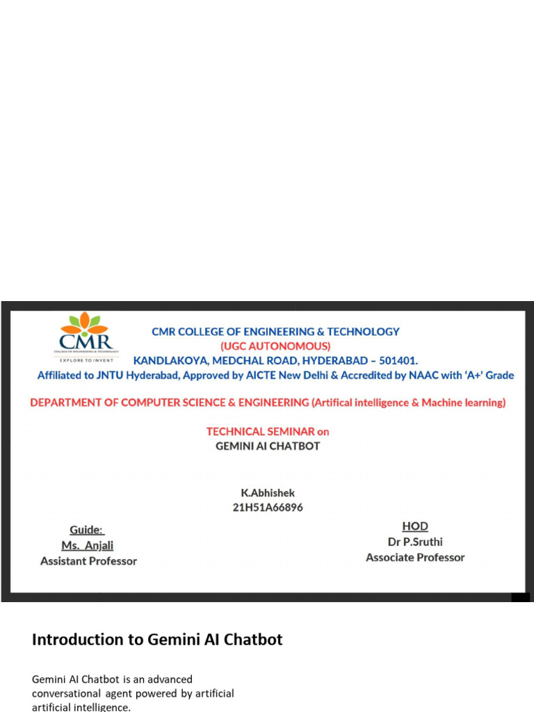 Gemini Ai Chatbot | PDF | Artificial Intelligence | Intelligence (AI) & Semantics