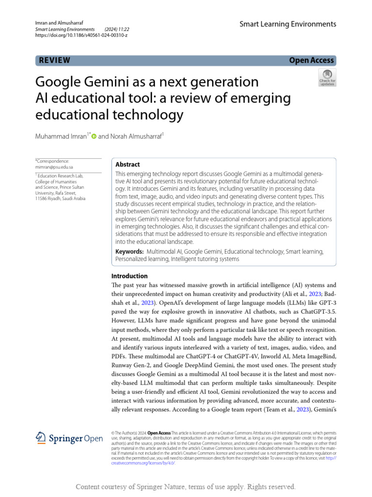 Google Gemini: Next-Gen AI in Education | PDF | Artificial Intelligence ...
