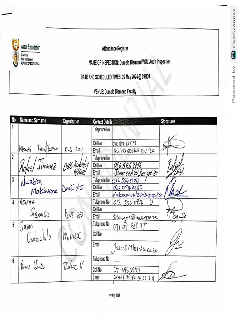 Dws Inspection_contact Details of Officials | PDF